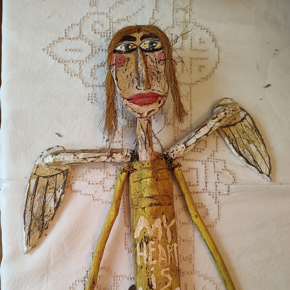 Art | Primitive Angel Wall Hanging | Poshmark